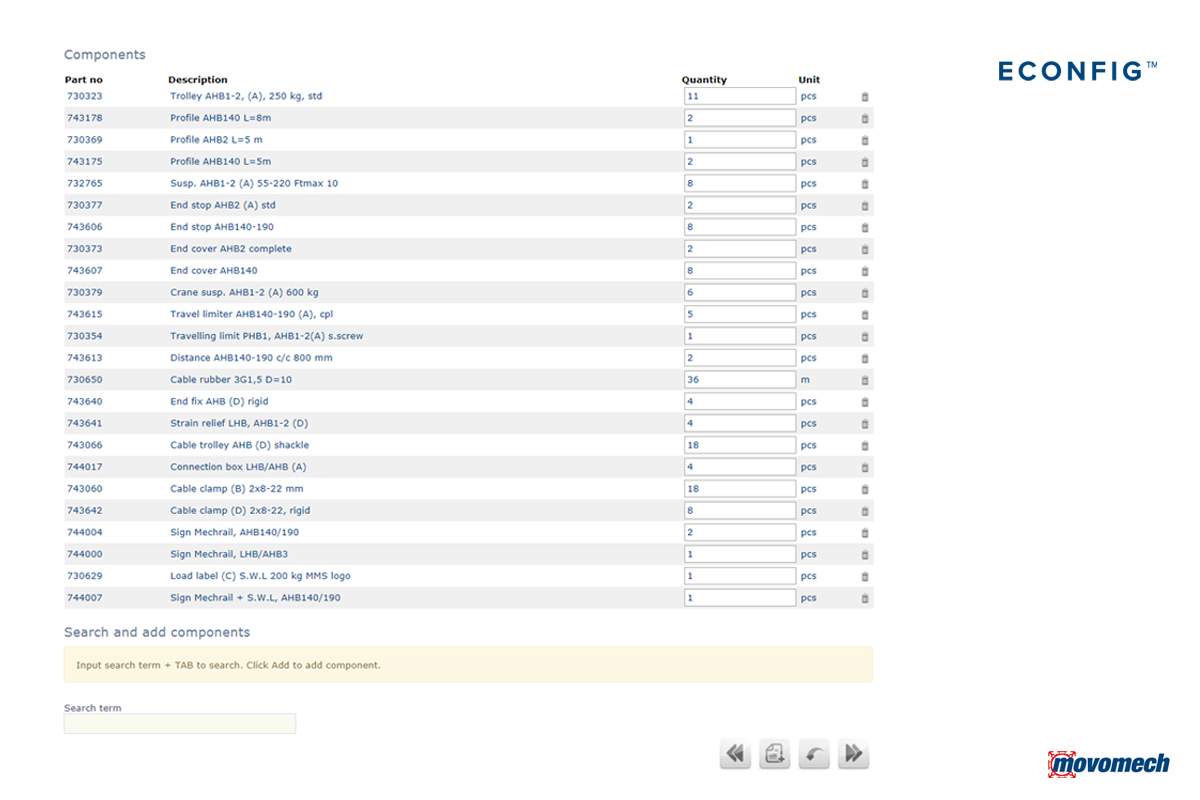 EConfig™-Konfigurator - Movomech